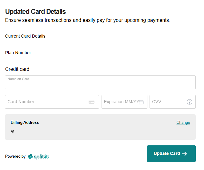 How to Update your Card – Splitit