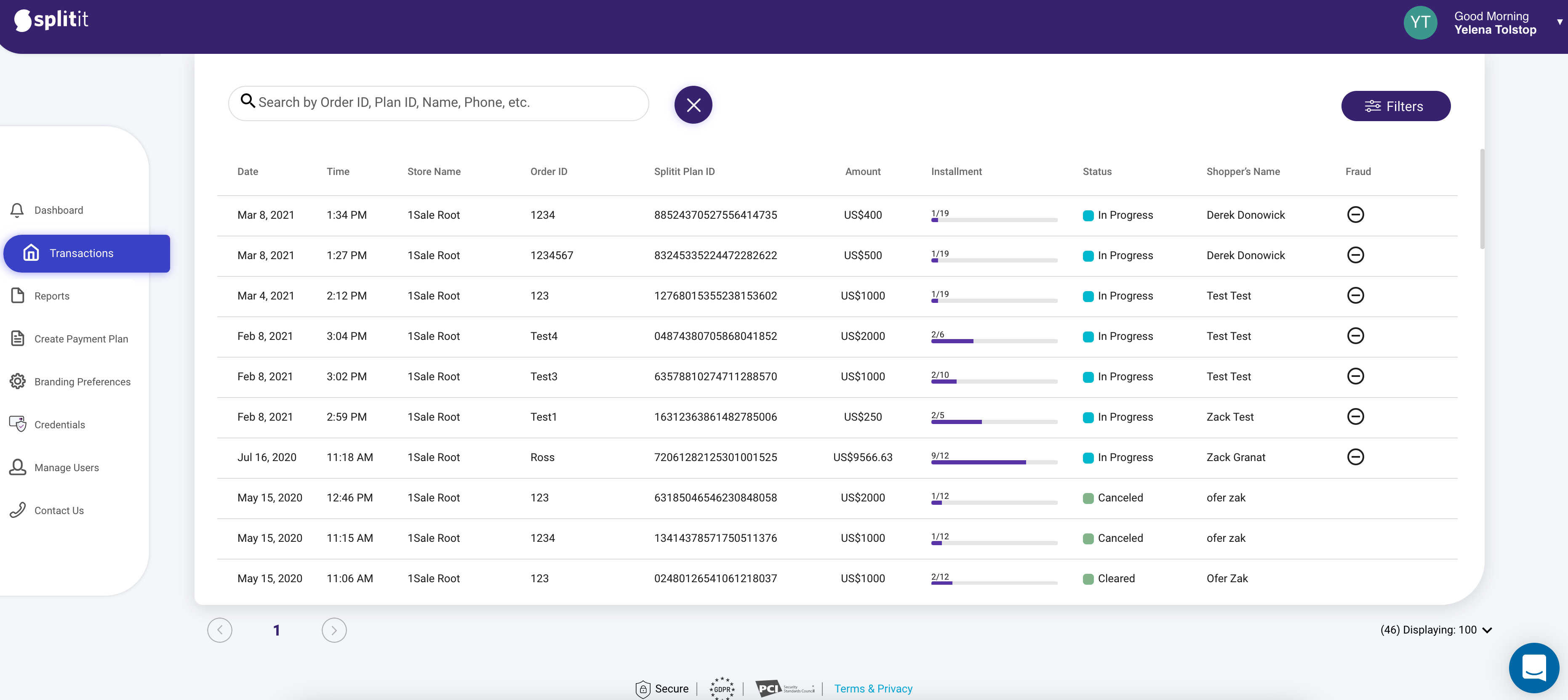 How can I see my transactions? – Splitit